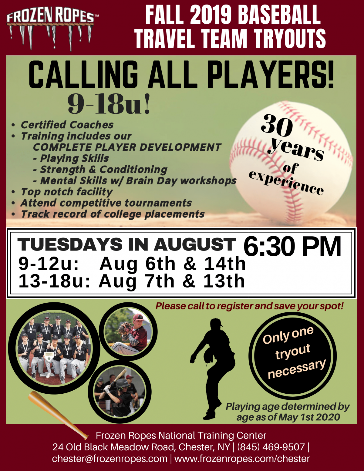 2019 Fall Baseball Tryouts 2019 - Frozen Ropes Chester, NY