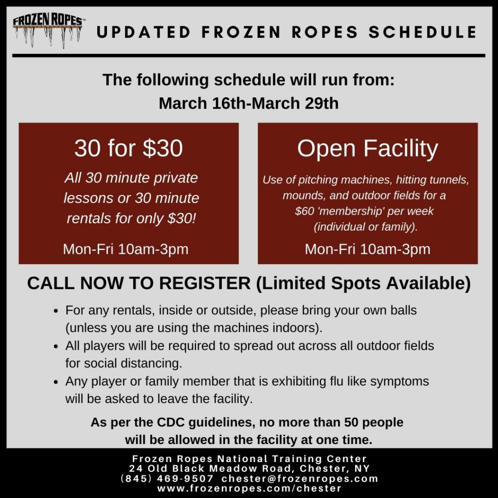 Specials - Frozen Ropes Chester, NY