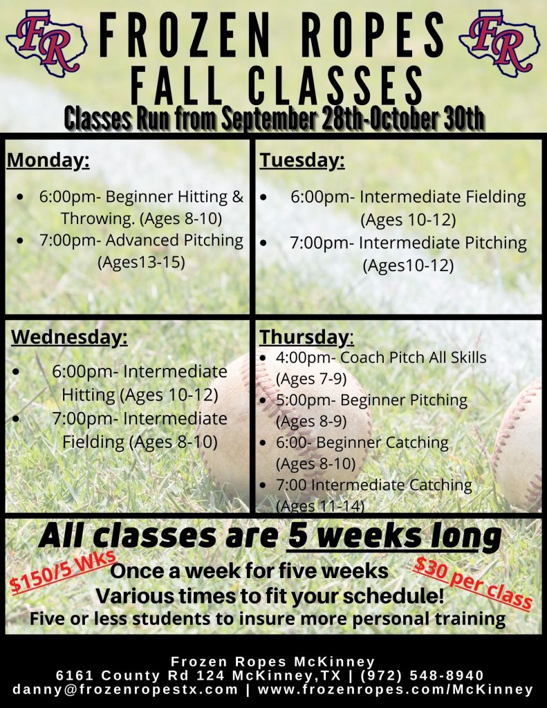 Fall class 2020 - Frozen Ropes McKinney, TX