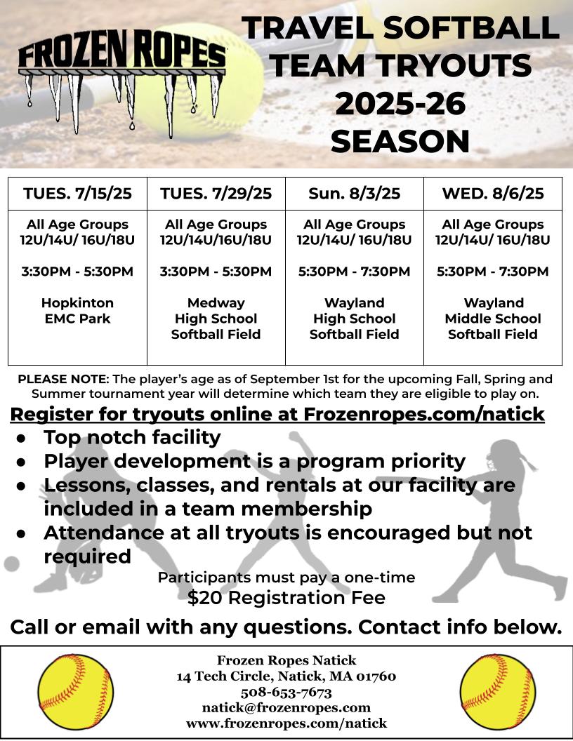 Softball - Frozen Ropes Natick, MA