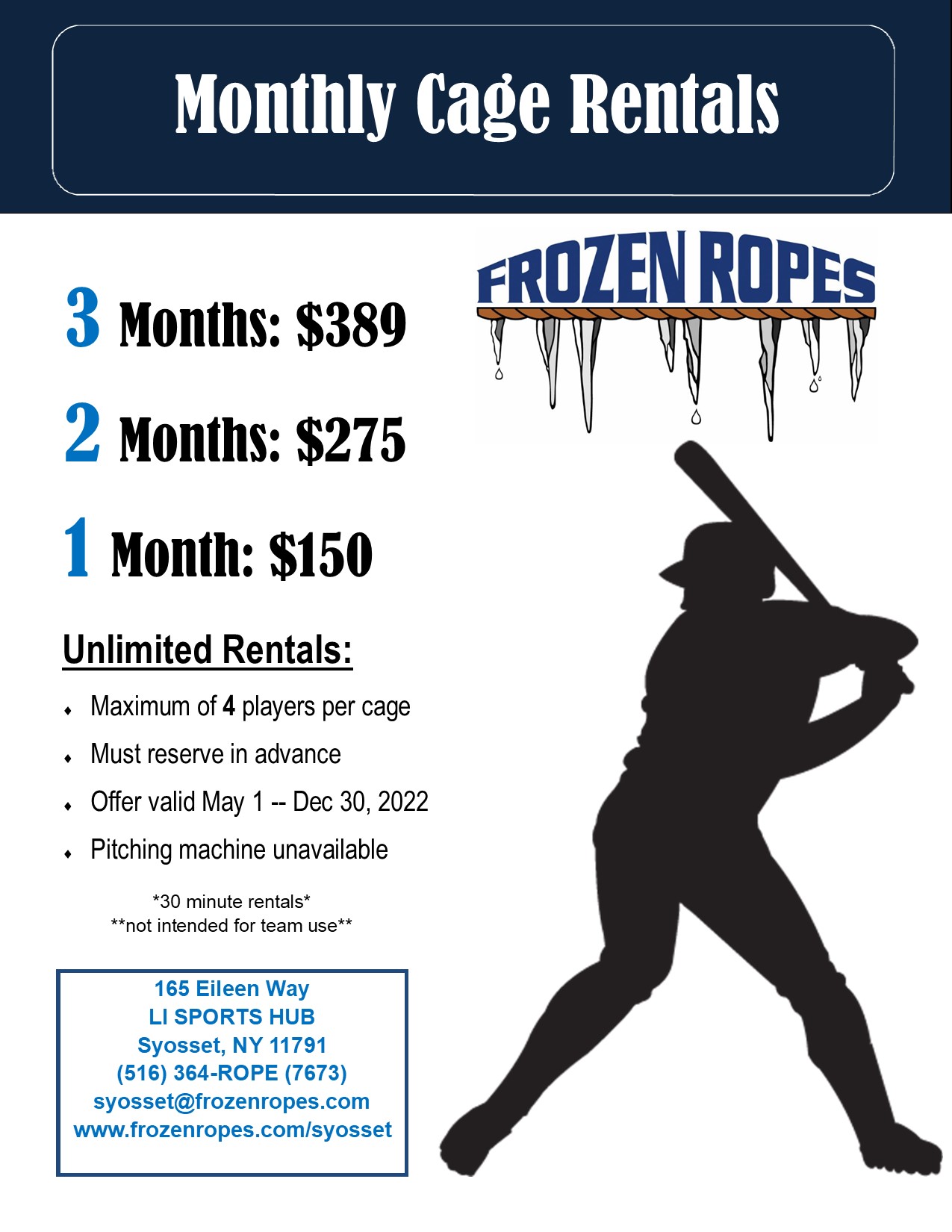 Rentals - Frozen Ropes Syosset, NY