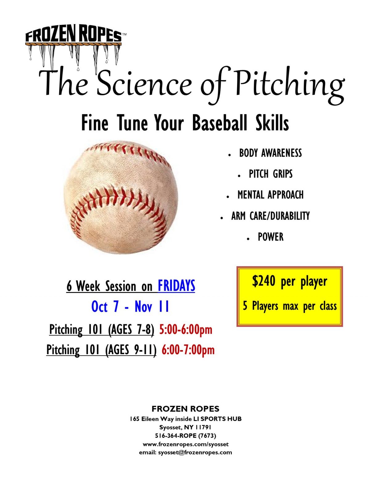 Classes and Clinics - Frozen Ropes Syosset, NY